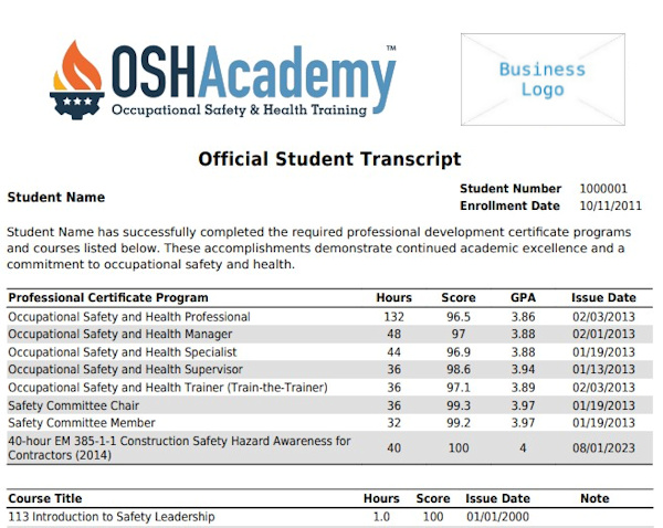 student transcript co-branding image